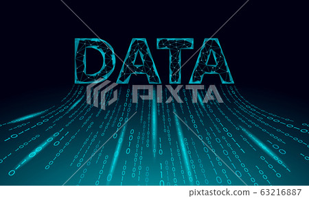 Data lettering 3D glowing geometric... - Stock Illustration [63216887 ...