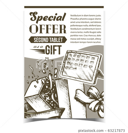 Special Offer Gift Box Advertise Poster Vector - Stock Illustration ...