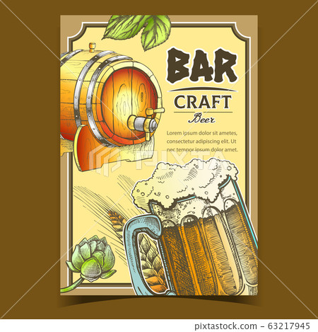 Bar Brewed Craft Beer Advertising Banner Vector - Stock Illustration ...