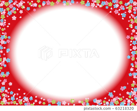 Cherry blossoms and red gradient background... - Stock Illustration ...