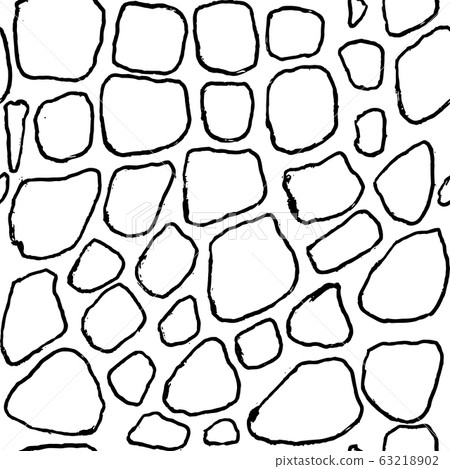 Stones handdrawn seamless black and white... - Stock Illustration ...
