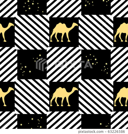 Vector Seamless Pattern Camel Green nature - Stock Illustration ...