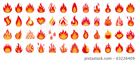 Fire set - Stock Illustration [63226409] - PIXTA
