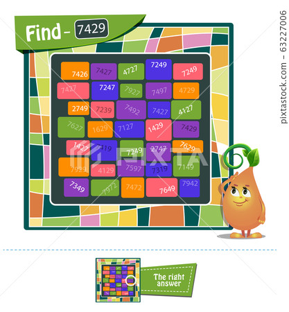 game find the numbers spatial thinking - Stock Illustration [63227006 ...