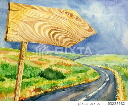 Index sign, Watercolor painting-插圖素材 [63228682] - PIXTA圖庫
