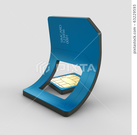 3d rendering of Flexible SIM card, clipping... - Stock Illustration ...