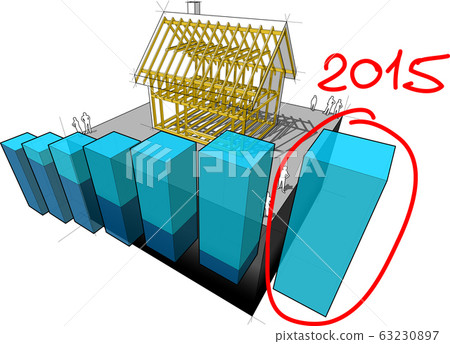 simple detached house with wooden framework... - Stock Illustration ...
