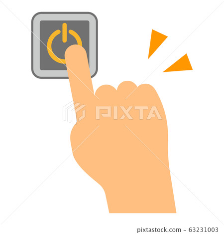 Press the power button with your finger - Stock Illustration [63231003 ...