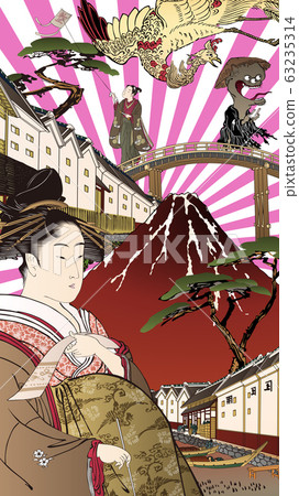 Japanese Style Collage # 41 - Stock Illustration [63235314] - PIXTA