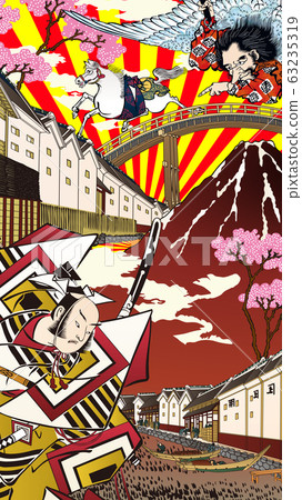 Japanese Style Collage # 44 - Stock Illustration [63235319] - PIXTA