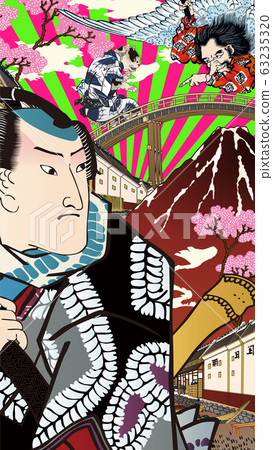 Japanese Style Collage # 43 - Stock Illustration [63235320] - PIXTA