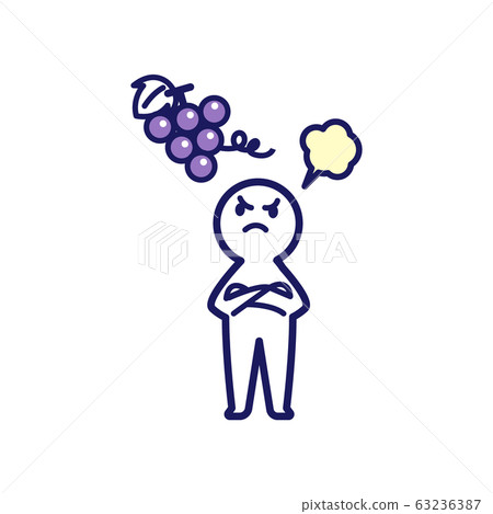 Sour grapes psychology simple deformed person... - Stock Illustration ...
