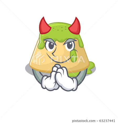 A picture of pudding green tea in devil cartoon... - Stock Illustration ...
