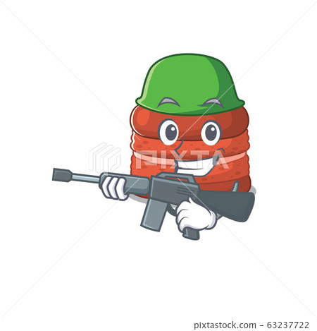 A picture of cherry macaron as an Army with... - Stock Illustration ...