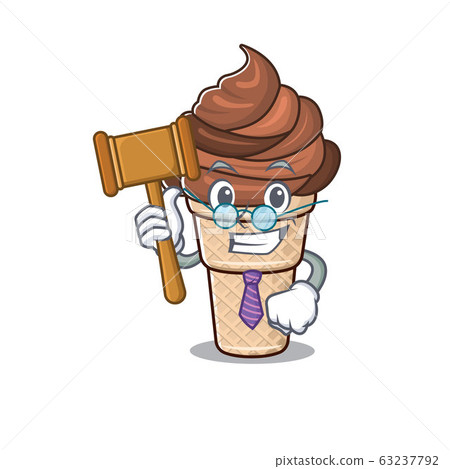 Charismatic Judge chocolate ice cream cartoon... - Stock Illustration ...