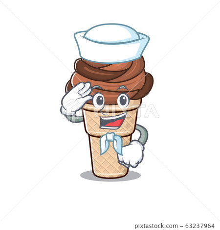 Cute chocolate ice cream Sailor cartoon... - Stock Illustration ...