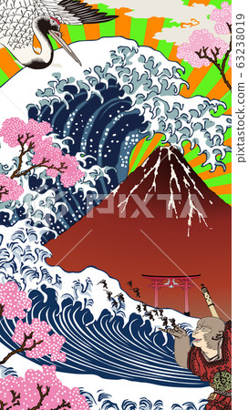 Japanese style collage # 55 - Stock Illustration [63238019] - PIXTA