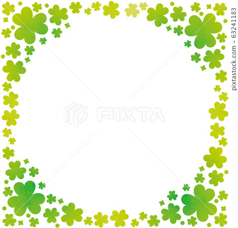 Clover three leaf plant frame square four corner - Stock Illustration ...