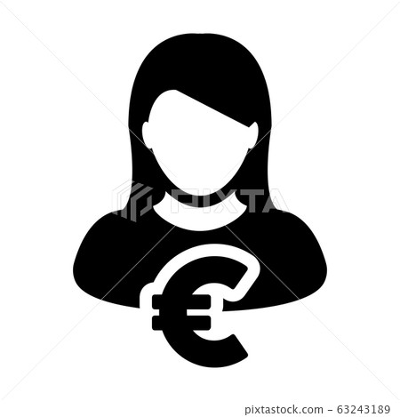 Money icon vector female user person profile - Stock Illustration ...