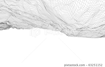 Abstract 3d wire-frame landscape. Blueprint style - Stock Illustration ...