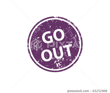 Go out stamp vector texture. Rubber cliche - Stock Illustration ...