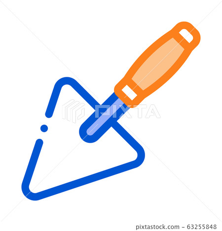 Plastering Trowel Icon Vector Outline Illustration - Stock Illustration ...