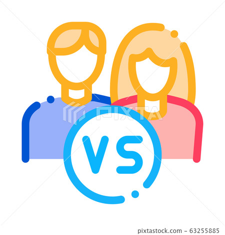 Gender Battle Icon Vector Outline Illustration - Stock Illustration ...