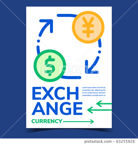 Exchange Currency Creative Advertise Poster Vector - Stock Illustration ...