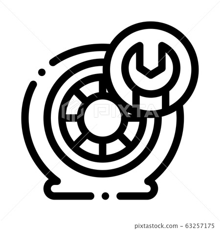 Wheel Repair Icon Vector Outline Illustration - Stock Illustration ...