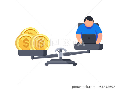 Coding and earning money.Cartoon programmer... - Stock Illustration ...