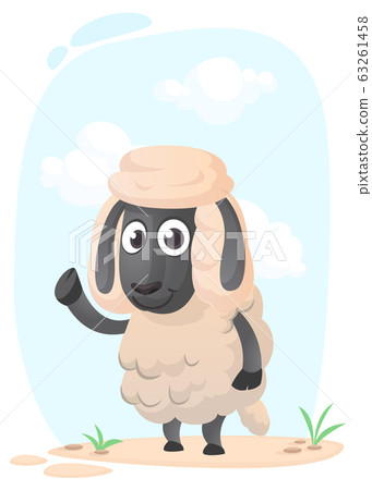 Funny cartoon sheep. Vector illustration - Stock Illustration [63261458 ...