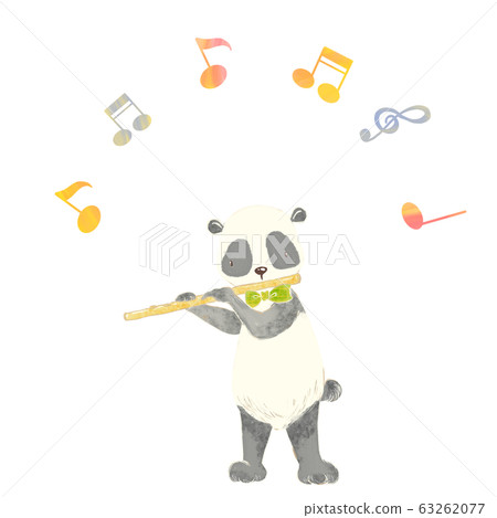 Animal playing panda flute playing music - Stock Illustration [63262077 ...
