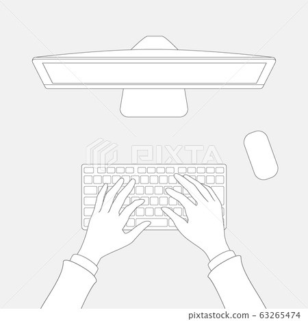 Operation of desktop PC (from above) - Stock Illustration [63265474 ...