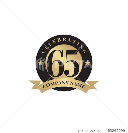 65th year celebration anniversary emblem logo - Stock Illustration ...