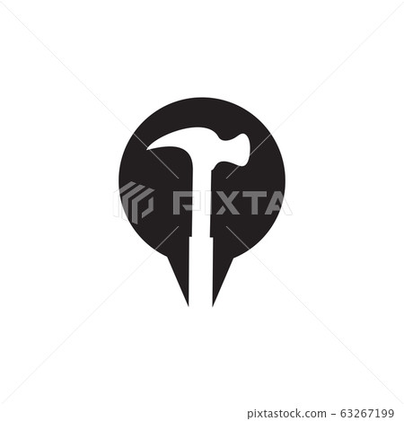 Hammer logo design vector template - Stock Illustration [63267199] - PIXTA