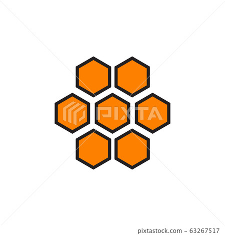 Honeycomb logo design icon vector template - Stock Illustration ...
