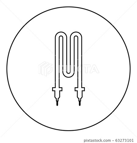 Thermal electric heating element icon in circle - Stock Illustration ...
