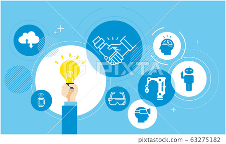 DX, technology icon concept illustration, vector - Stock Illustration ...