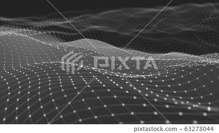 3D rendering of abstract digital waves and... - Stock Illustration ...
