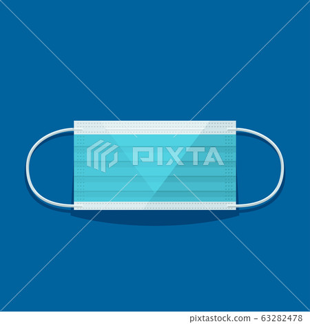 cartoon blue mask front view - Stock Illustration [63282478] - PIXTA
