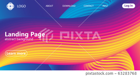 Landing page. Flow shape. Fluid background. Vector - Stock Illustration ...