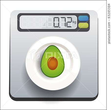 avocado Electronic scales for products - Stock Illustration [63285384 ...
