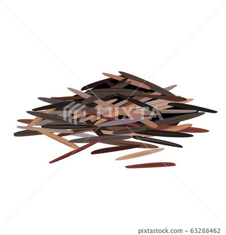 Heap of black wild rice isolated on white.... - Stock Illustration ...