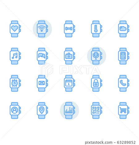 Smartwatch icon and symbol set - Stock Illustration [63289852] - PIXTA