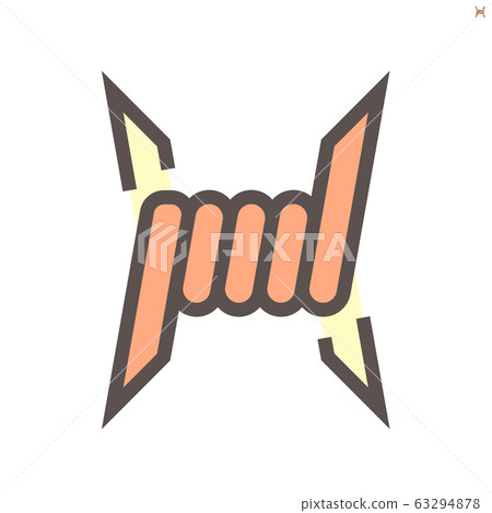 Barbed wire fence vector icon design for military - Stock Illustration ...