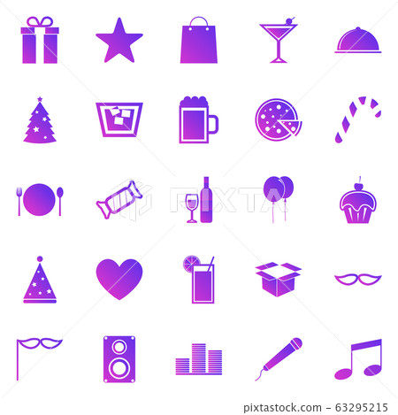 Party gradient icons on white background - Stock Illustration [63295215 ...