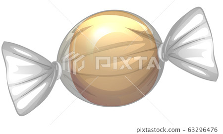 One piece of candy on white background - Stock Illustration [63296476 ...