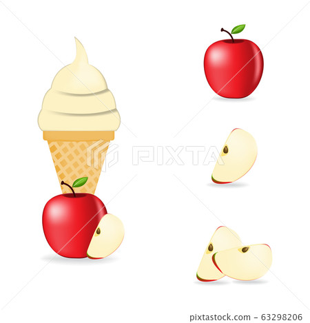 Vector illustration of colorful Fresh apple ice - Stock Illustration ...