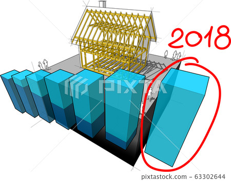 simple detached house with wooden framework... - Stock Illustration ...