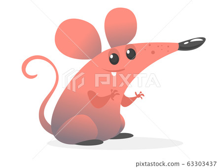 Funny cartoon pink mouse. - Stock Illustration [63303437] - PIXTA